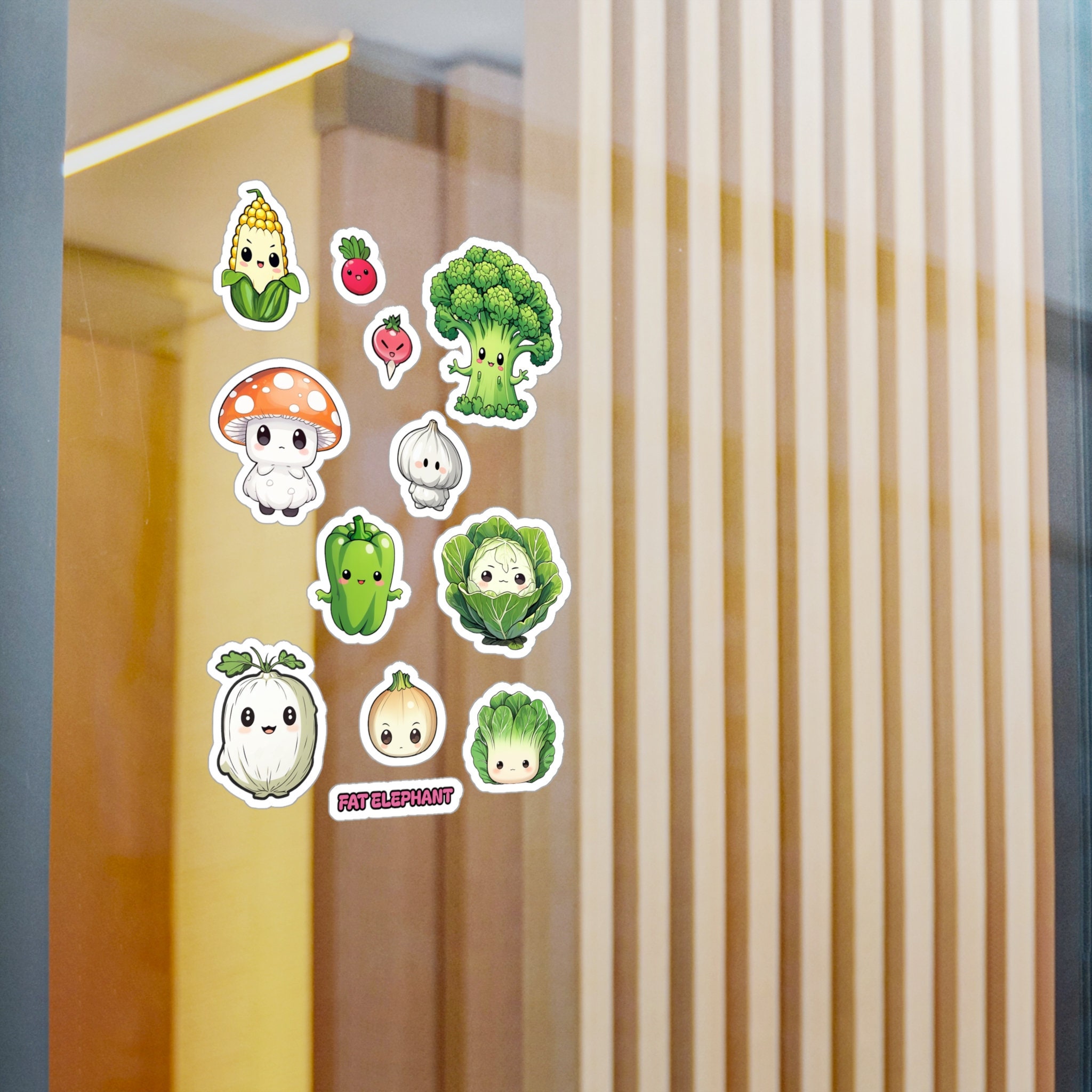 Kawaii Vegetable Characters Sticker Sheet Set of 11 Cute Vinyl Decals ...