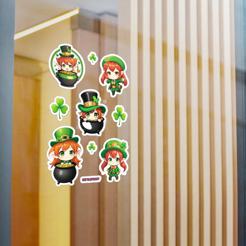Kawaii Leprechauns and Clover Sticker Sheet - Cute St Patricks Day ...