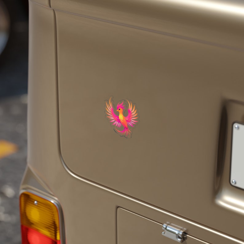 Pink and Orange Phoenix Transparent Outdoor Stickers, Die-cut, 1pc - Etsy