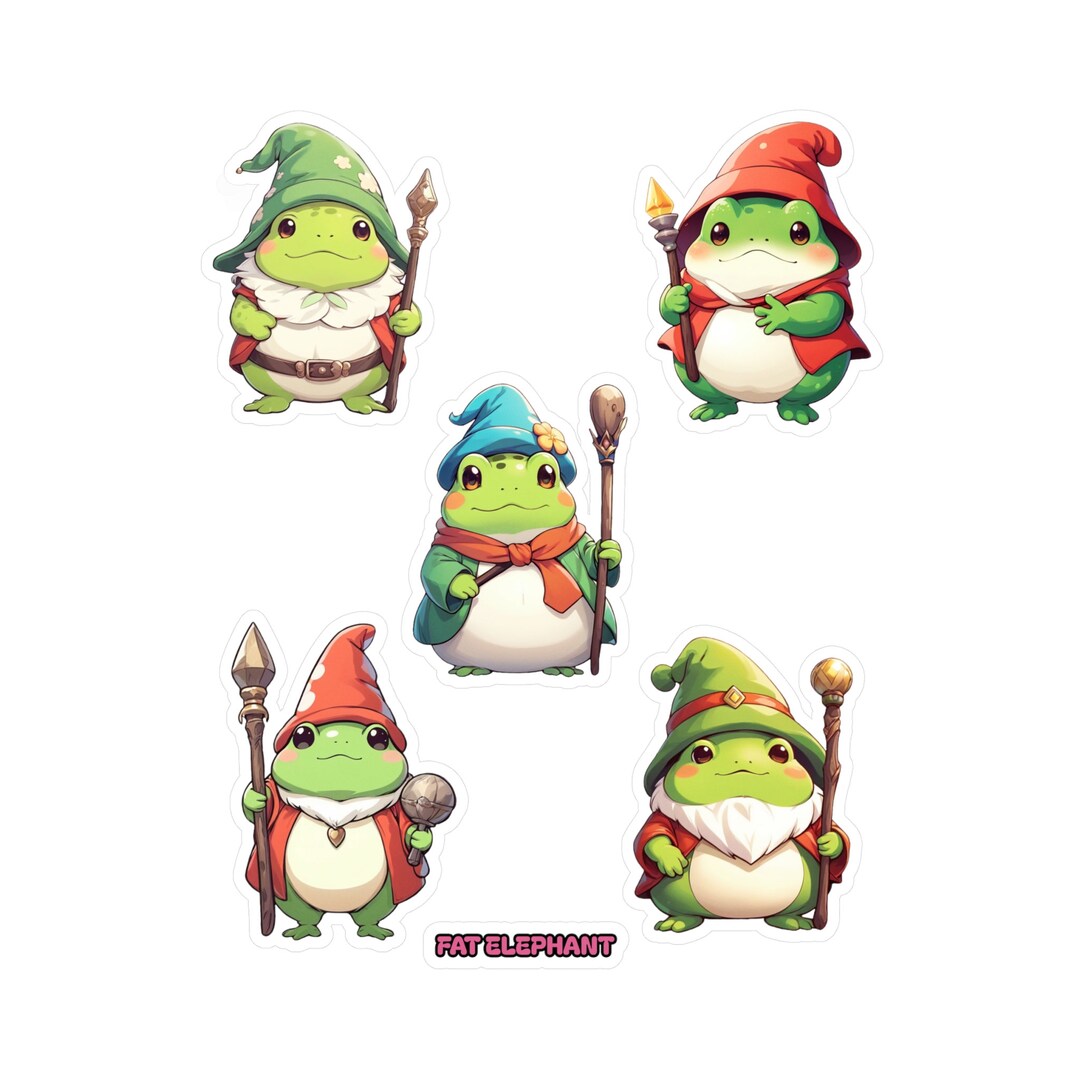 Cute Kawaii Frog Gnome Wizard Sticker Sheet - Anime Chibi Stickers - Etsy