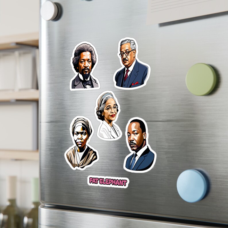 Black History Icons Vinyl Sticker Sheet MLK Jr, Thurgood Marshall ...