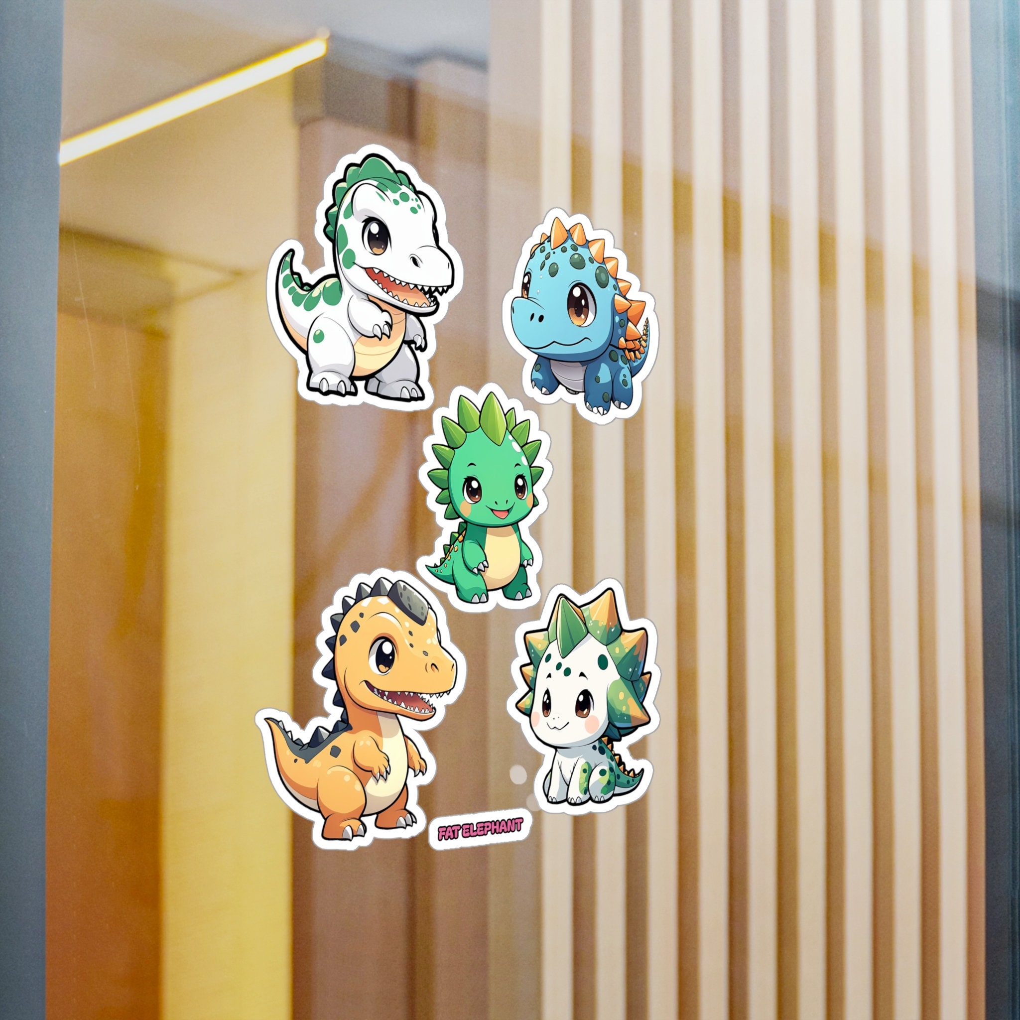 Kawaii Dinosaur Vinyl Decal Sticker Sheet - Chibi Anime Cute Adorable ...