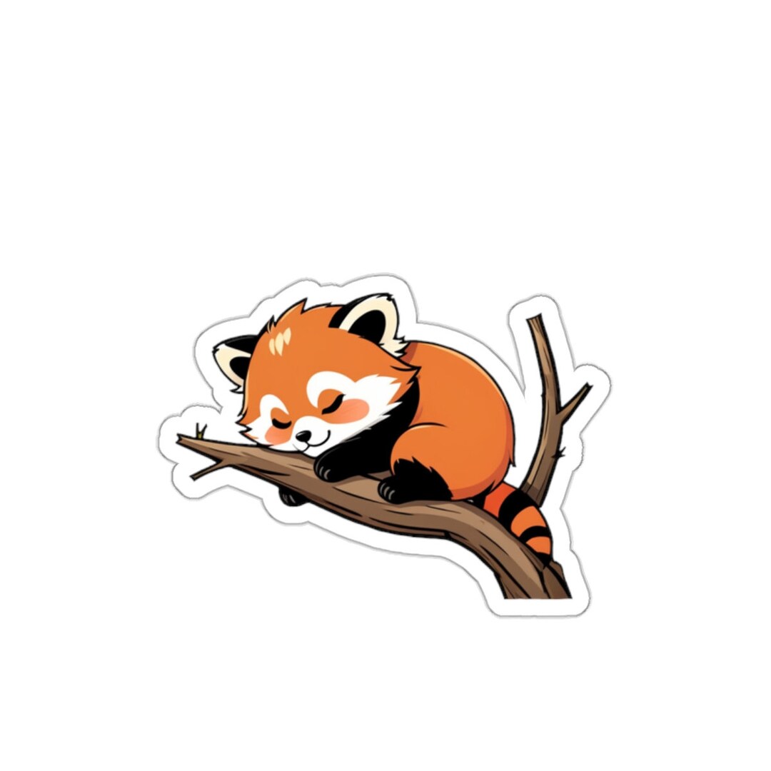 Sleepy Red Panda Sticker - Etsy