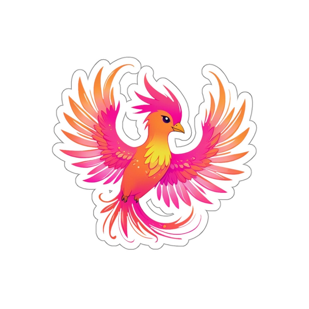 Fiery Phoenix- Vinyl Sticker for Laptops, Journals, Planners ...