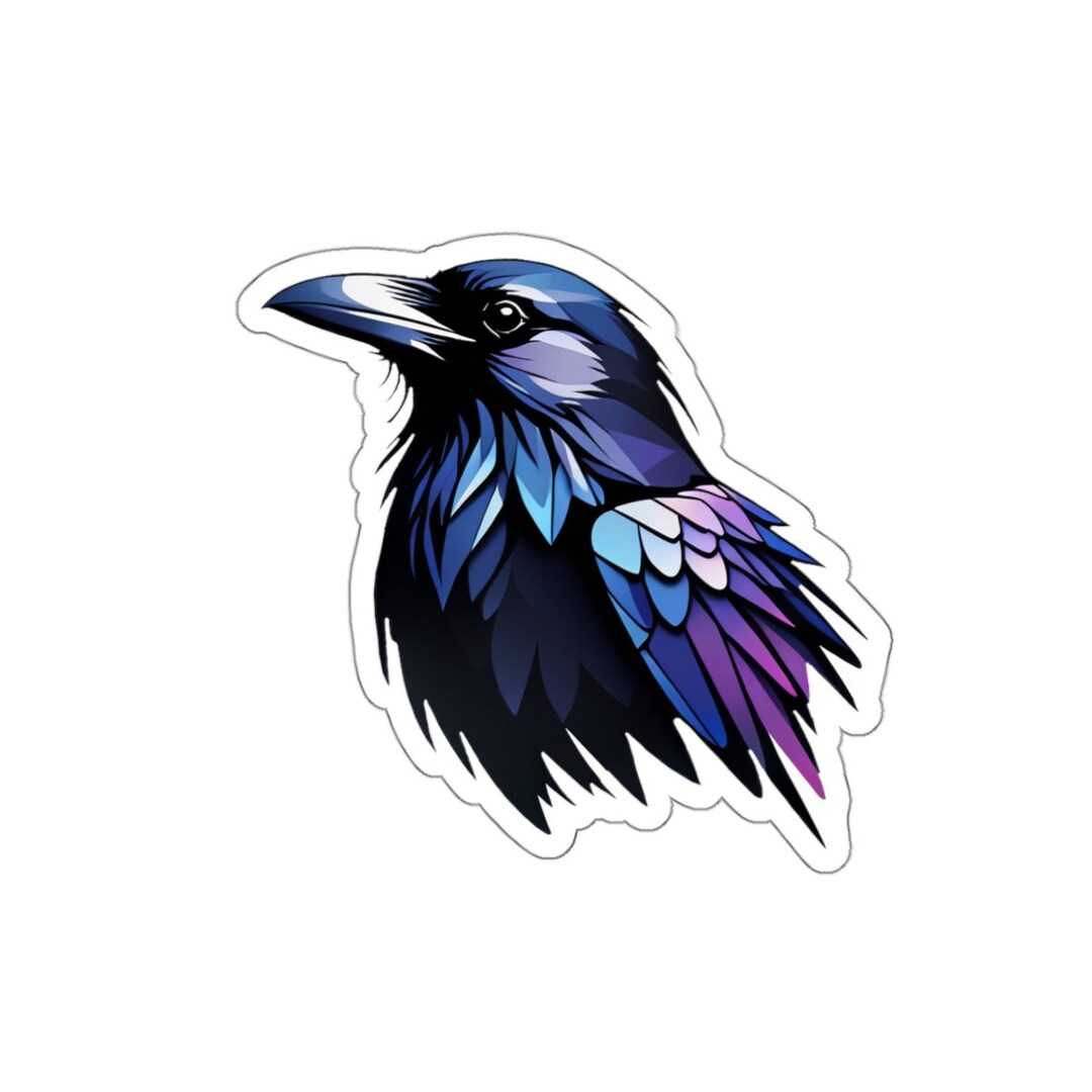 Geometric Purple Raven Sticker - Decal Sticker - Perfect for Laptops ...