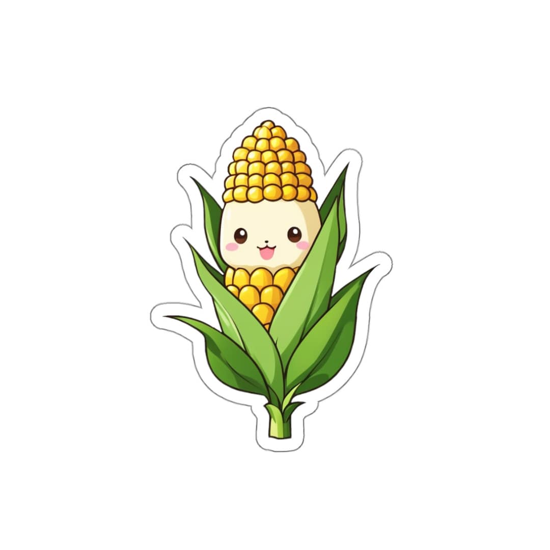 Cute Kawaii Corn Stalk Sticker - Etsy