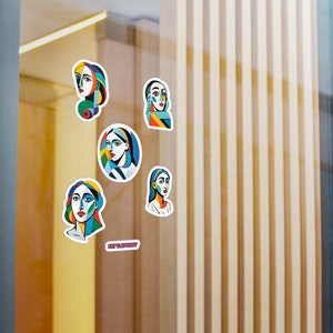 Picasso Inspired Vinyl Decal Sticker Sheet - Set of 5 Artistic Stickers ...