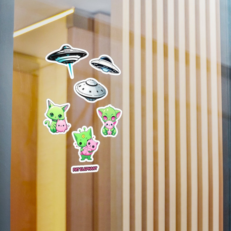 Alien Cats and Ufos Sticker Sheet - Kawaii Cute Anime Chibi Stickers - Etsy