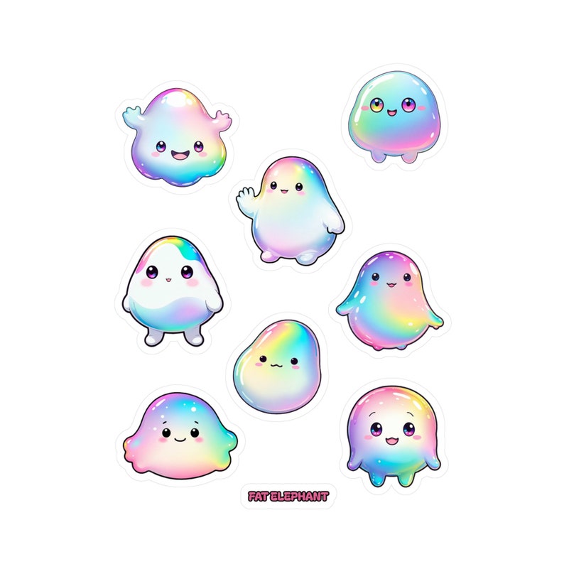 Kawaii Gorgeous Blob Creatures Sticker Sheet - Cute Anime Chibi ...