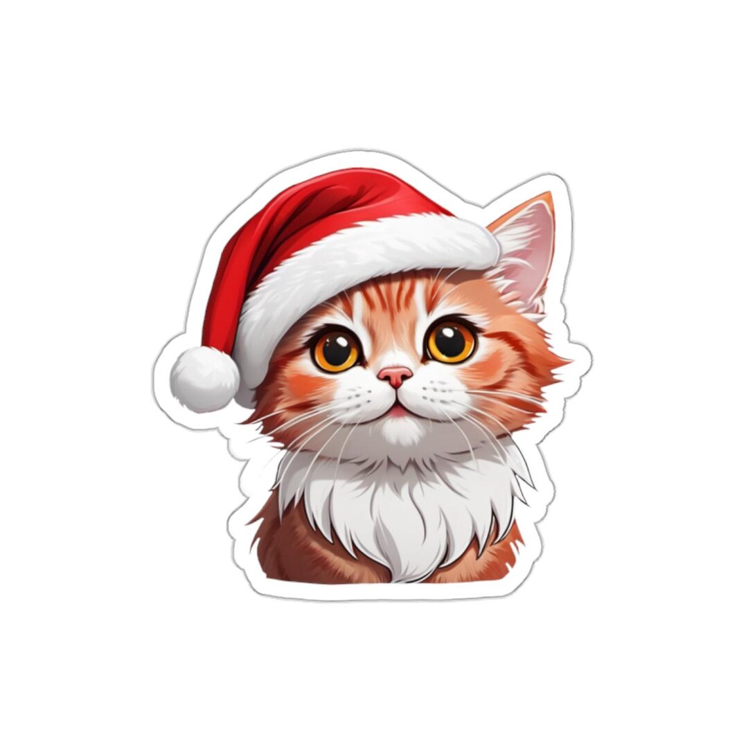 Festive Kitty Sticker - Etsy
