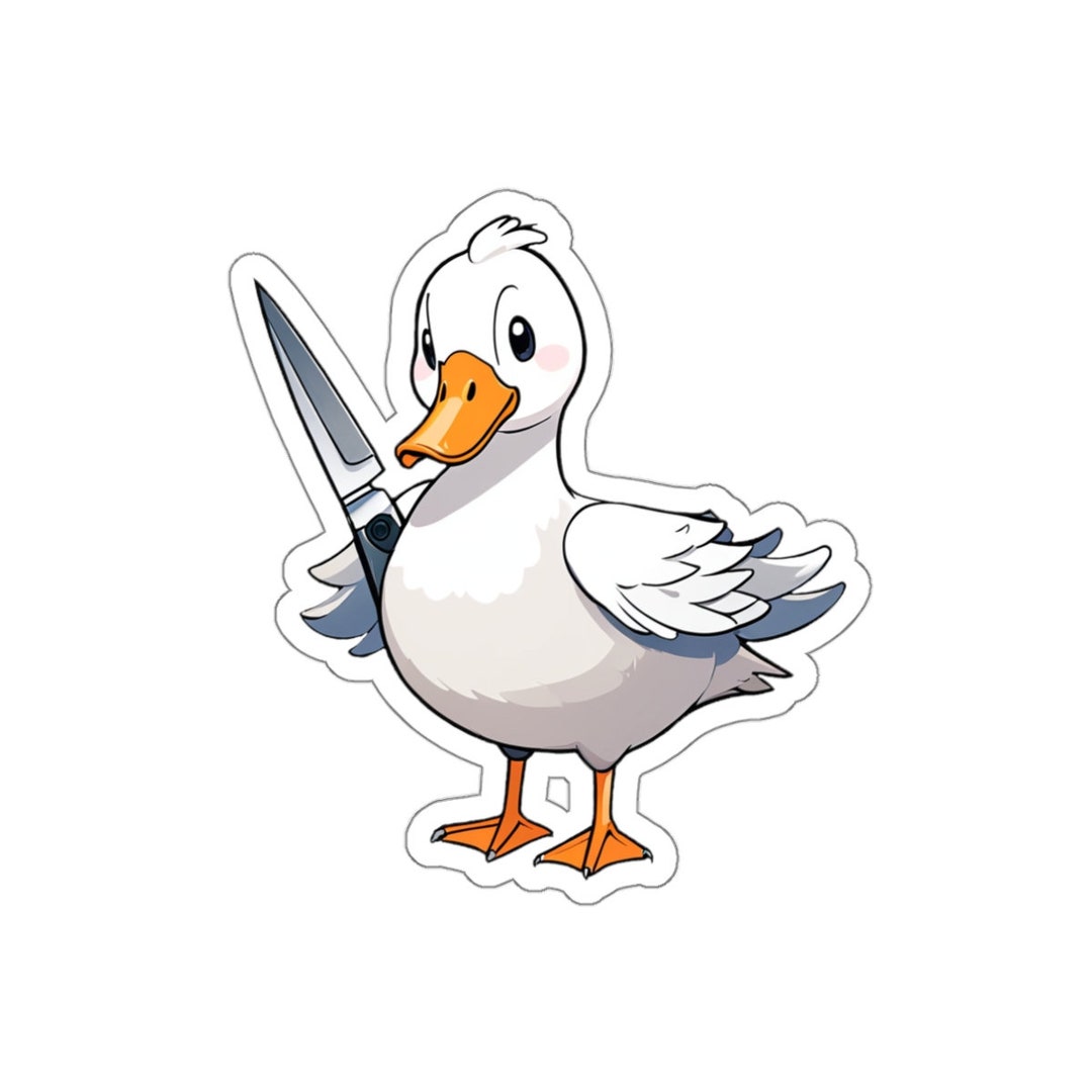 Duck Wielding Knife Sticker, Perfect for Laptops, Journals, Planners ...