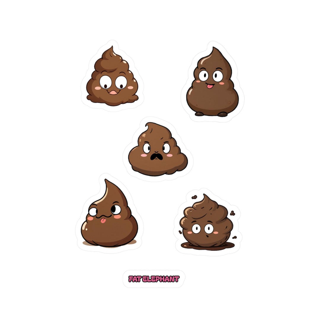 Cute Kawaii Poop Vinyl Sticker Sheet - Etsy