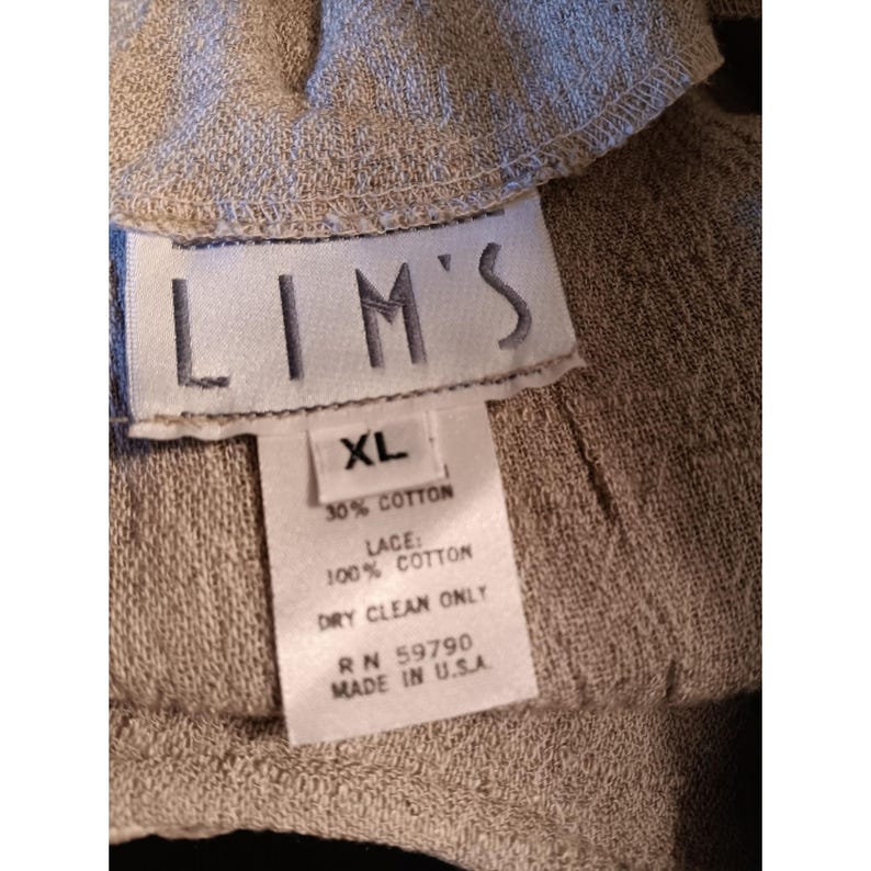 Vintage Lim's 2 Piece XL Shirt and Skirt Set, Beige Crochet Lagenlook ...
