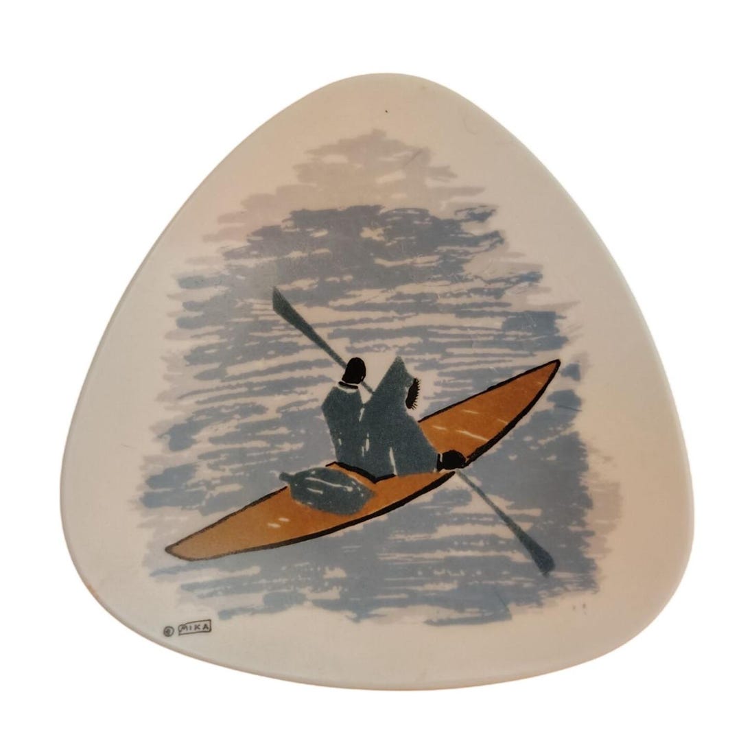 Vintage Ornamold Mika Inuit Melamine Dessert Bread Triangle Plate ...