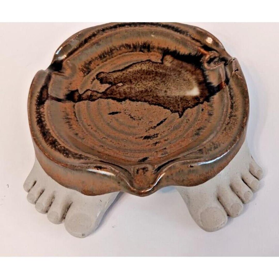 Five Bridges Inc. Pottery Feet Trinket Dish Tray, Ashtray, Handmade ...