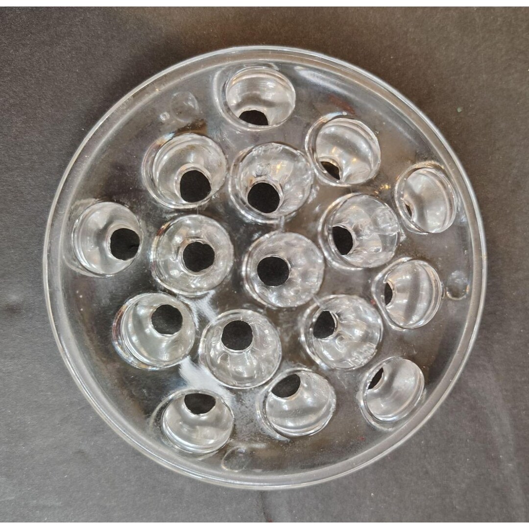 Vintage 16 Hole Clear Glass Flower Frog Vase Insert, 3.75" Diameter ...
