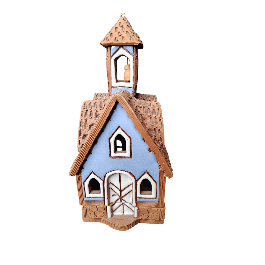 Lithuania Pottery Aroma Haus Blue Church Signed R. Smalinskas, Moveable ...