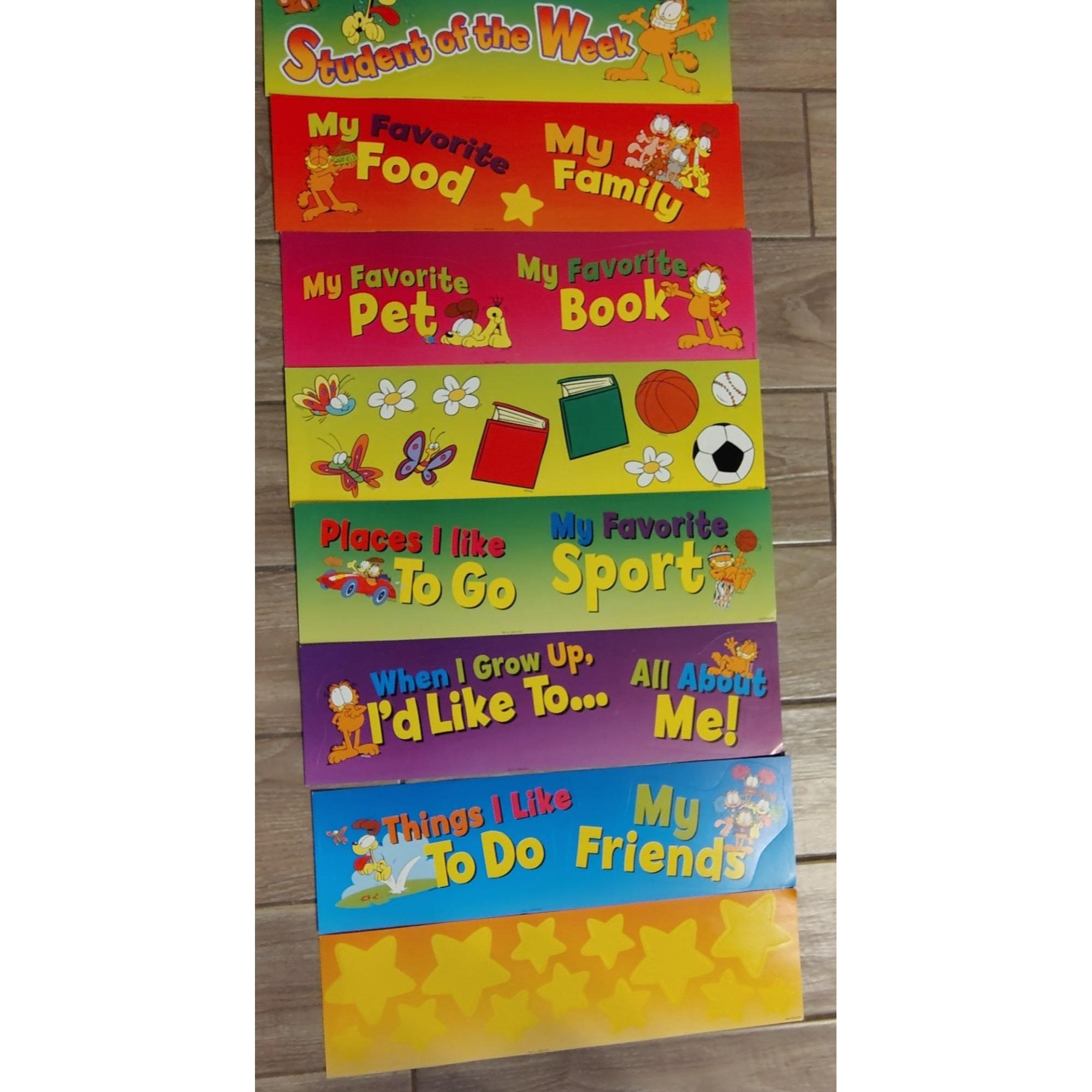 Vintage Garfield Classroom School Borders, Teacher, Student, Favorite ...