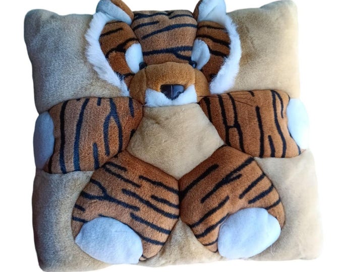 Vintage Tiger Pillow Plush by Angel Toy Co 1998 T.W.I.E. 12" Square - Etsy