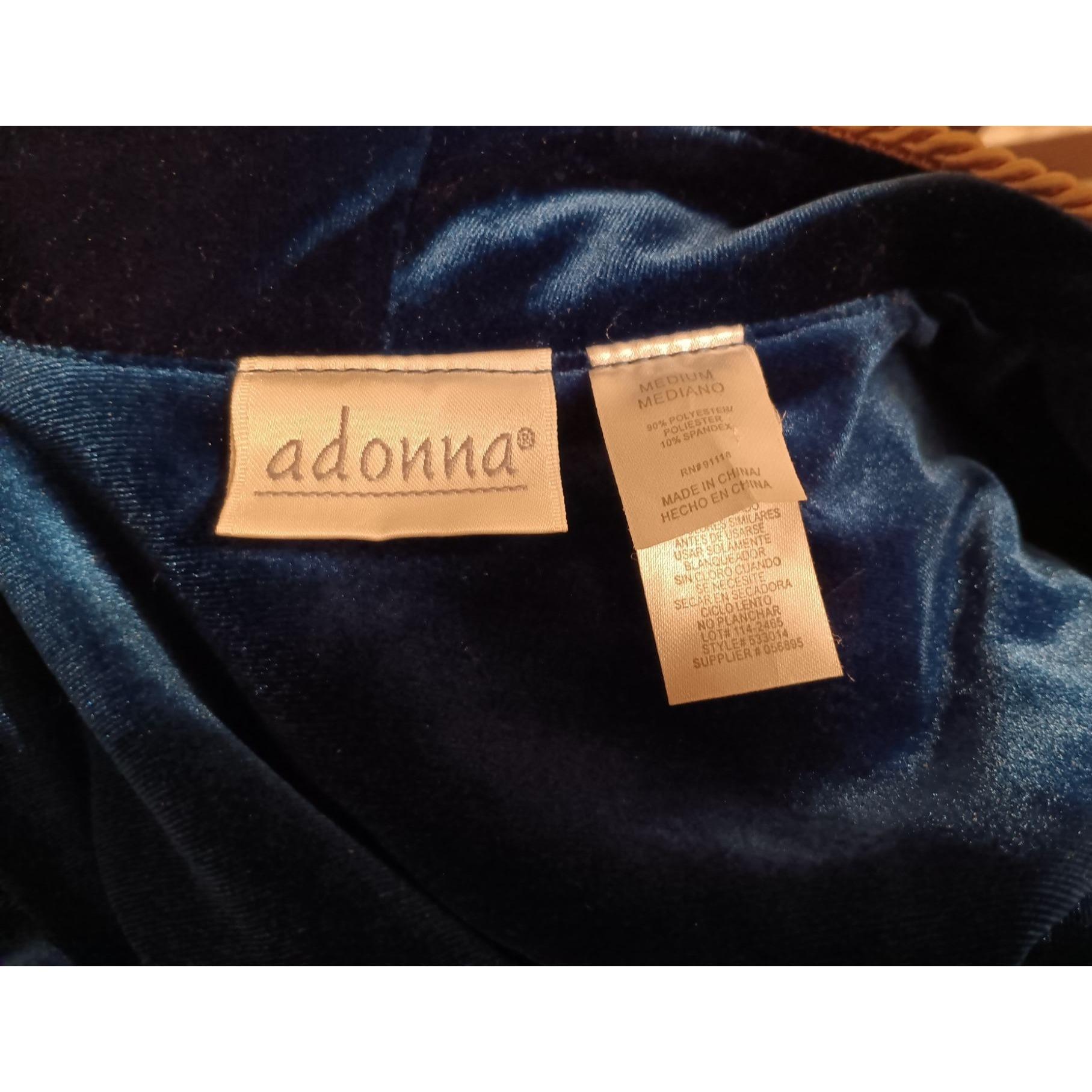 Vintage Adonna Medium Blue Velvet Nightgown Housecoat, Quilted Gold ...