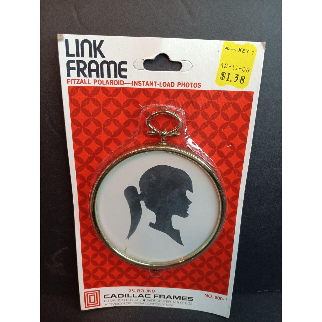 Vintage NOS Cadillac Link Picture Frame, Round Gold Tone, 3.25 Diameter ...