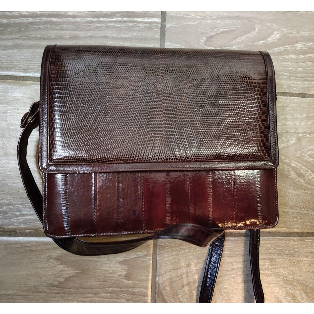 Vintage Eel Skin Purse, Brown Burgundy, Handbag, Textured, Retro ...