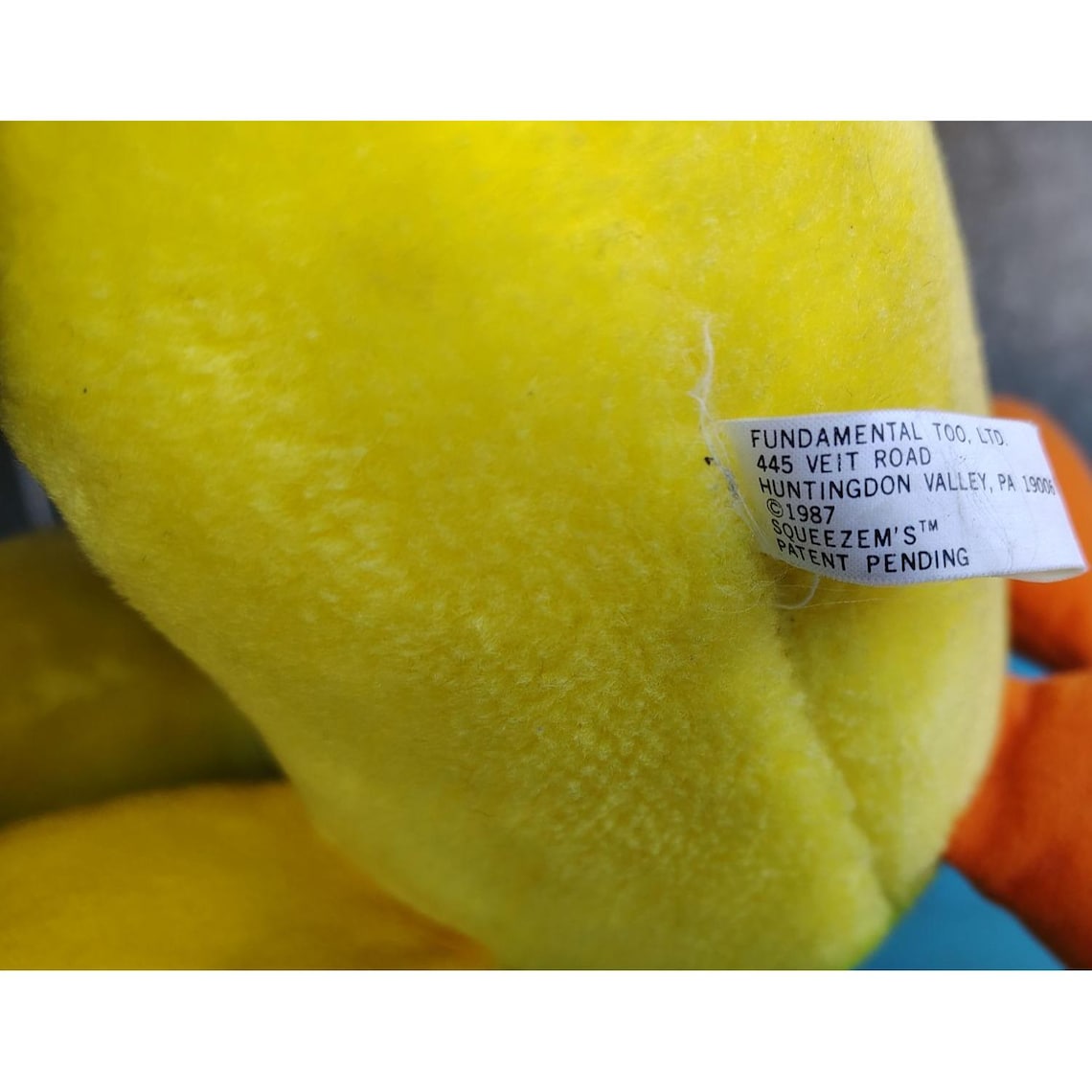 Squeezems Plush Yellow Duck, Fundamental Too, Quacking Works, Stuffed ...