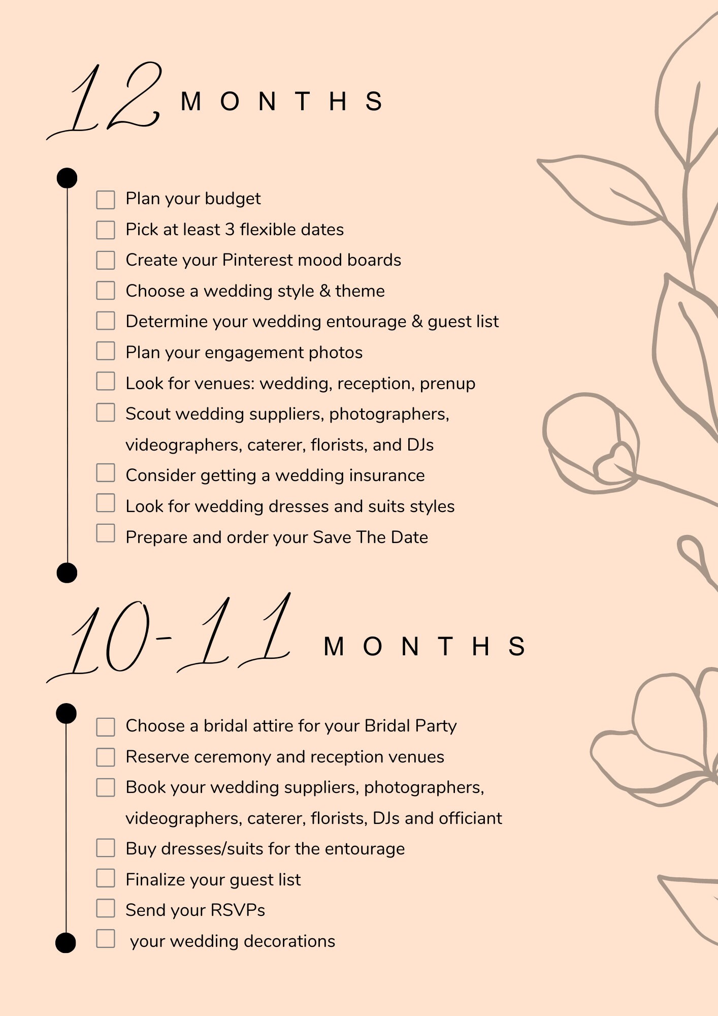 Printable Wedding Checklist Ultimate Digital Wedding Checklist Wedding ...