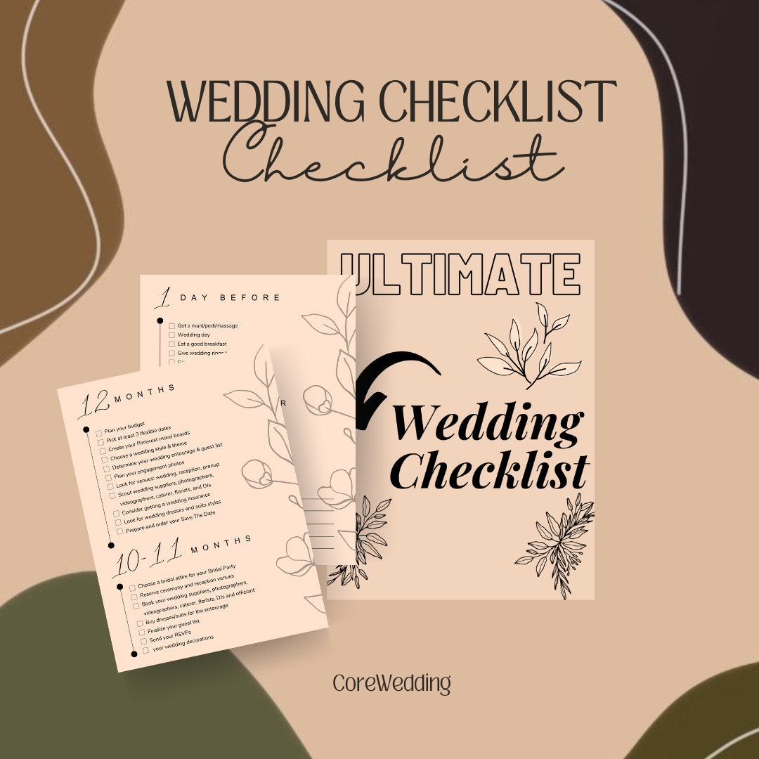 Printable Wedding Checklist Ultimate Digital Wedding Checklist Wedding ...