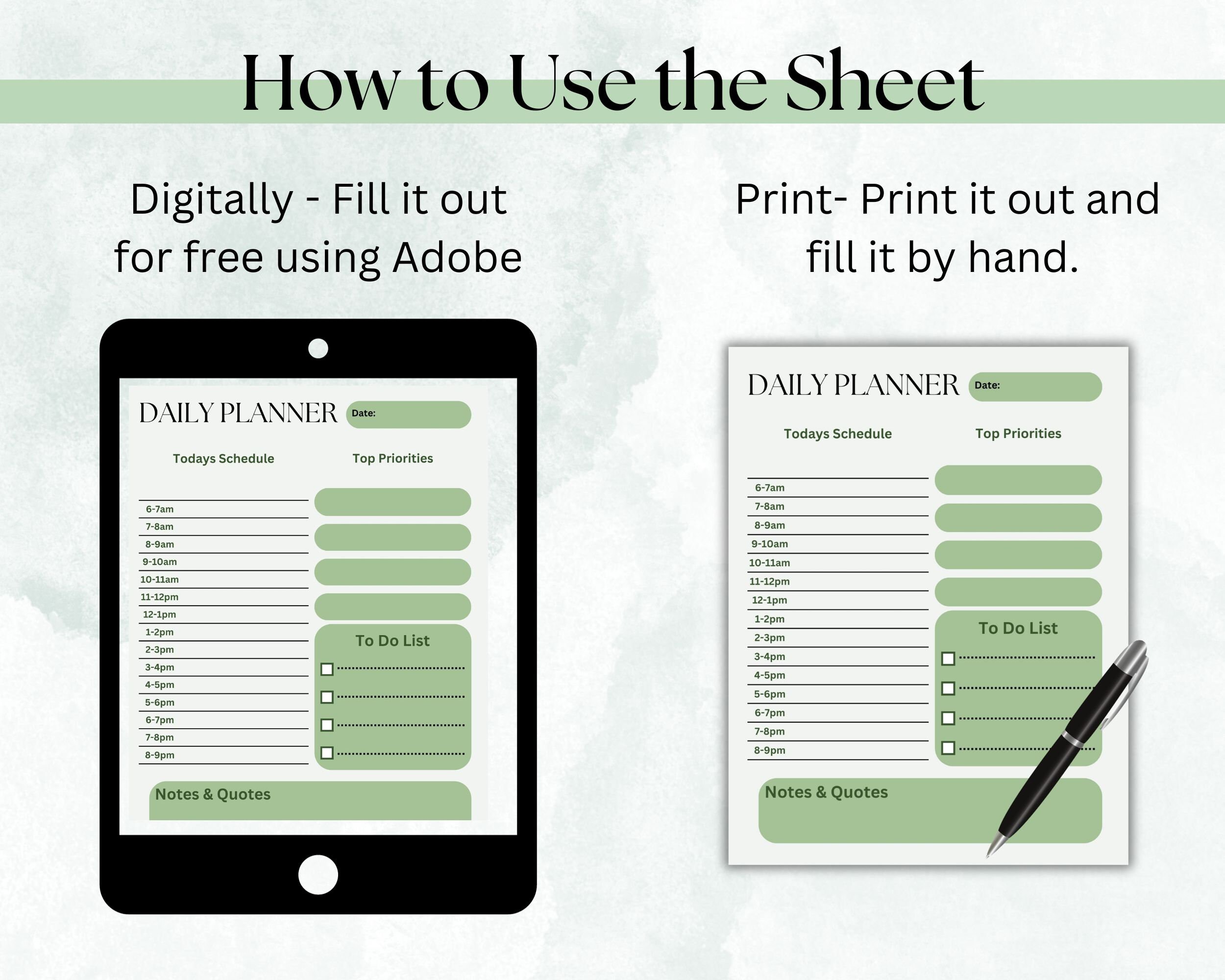 Digital Planner, Organize Tasks, Priorities and Other Activities, To-do ...