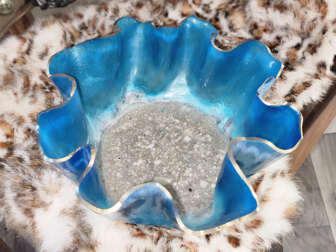Gold Trim Beach Wave Bowl - Etsy