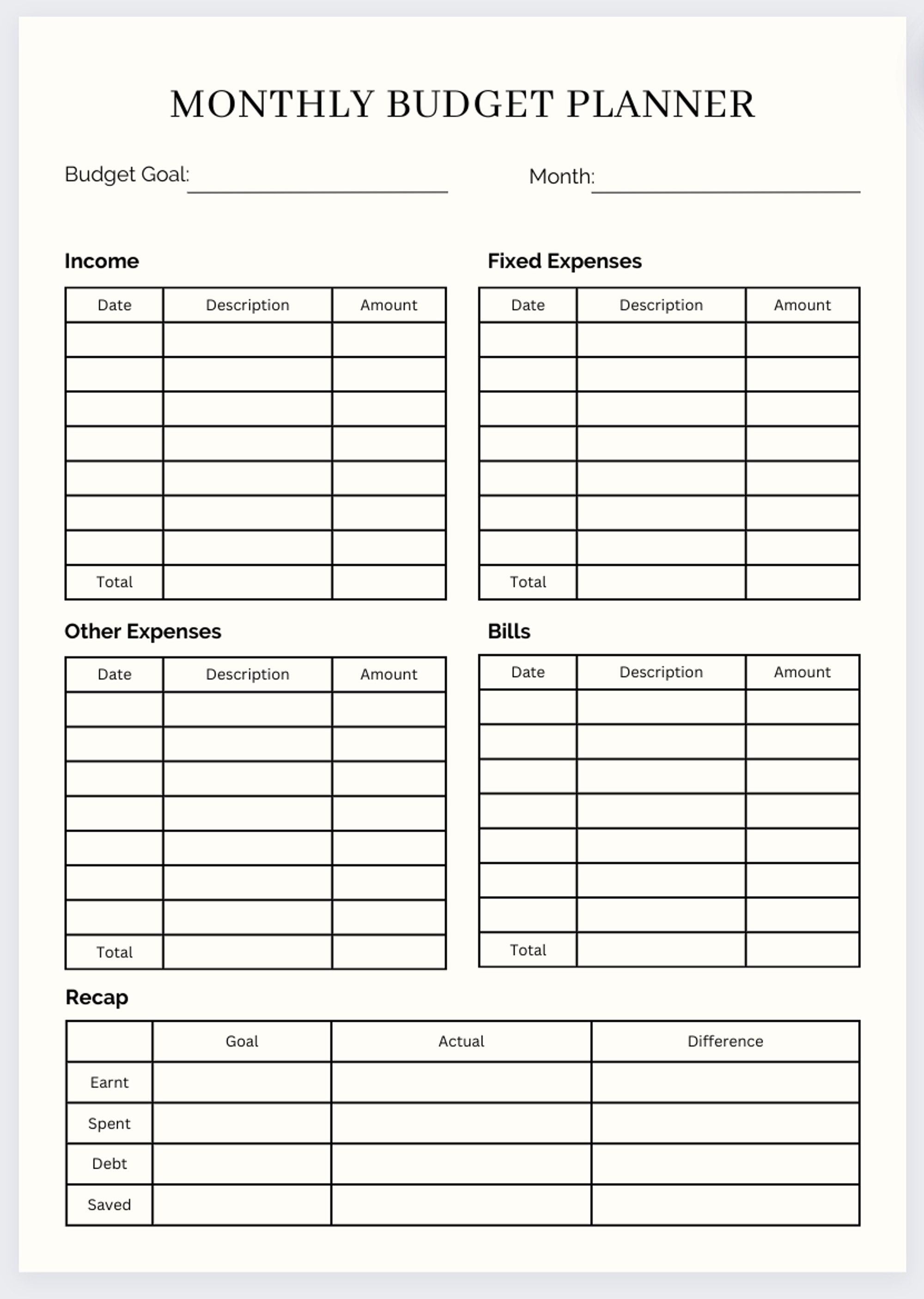 Printable 2024 Monthly Budget Planner - Etsy