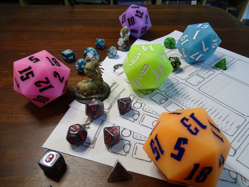 Giant Bouncy Pink Glowing Chonk D20 Jumbo 55mm Silicone D20 Dice ...