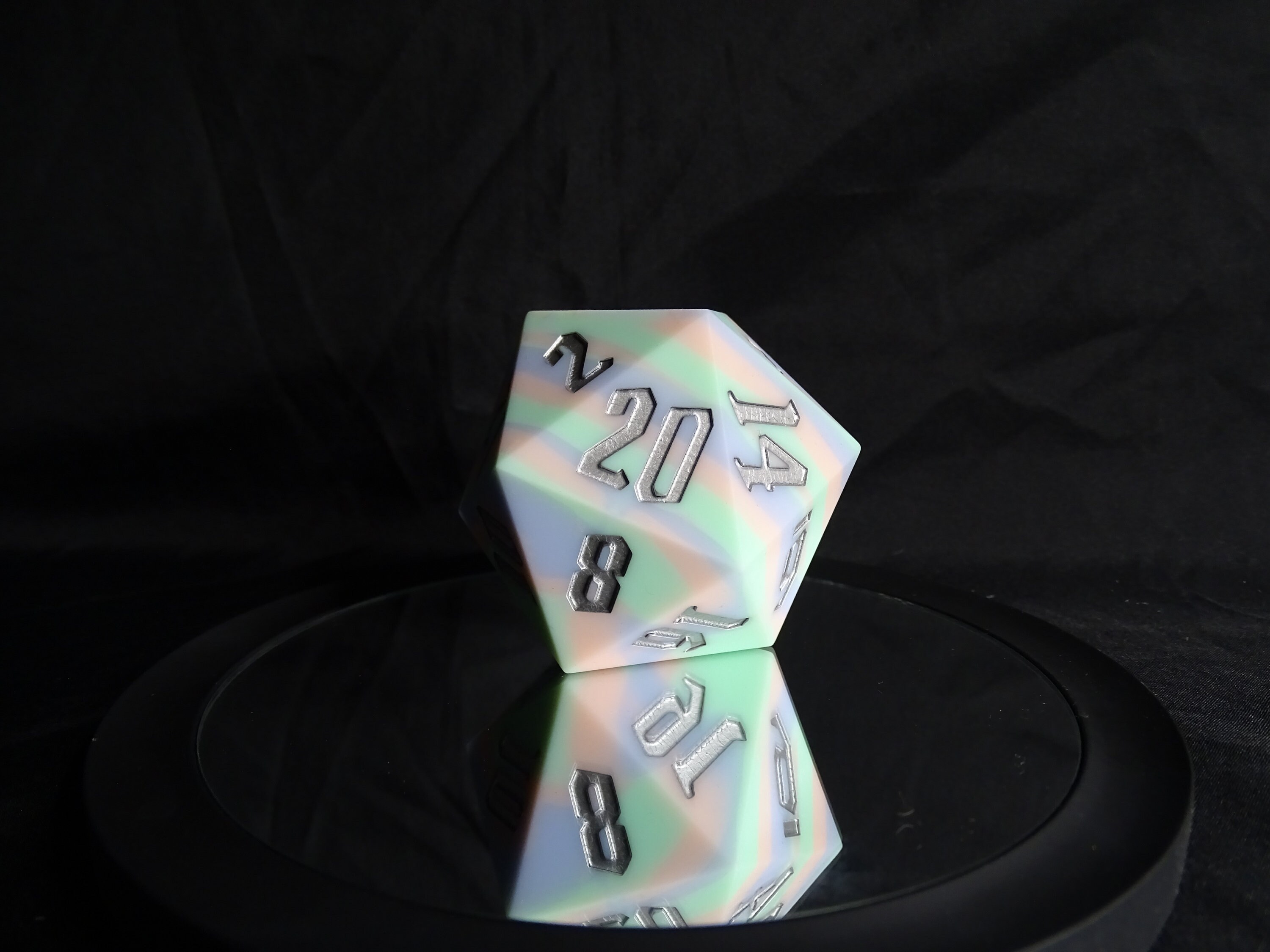 Limited Edition! Giant Bouncy Pastel Silver Rainbow Swirl D20 | Giant ...