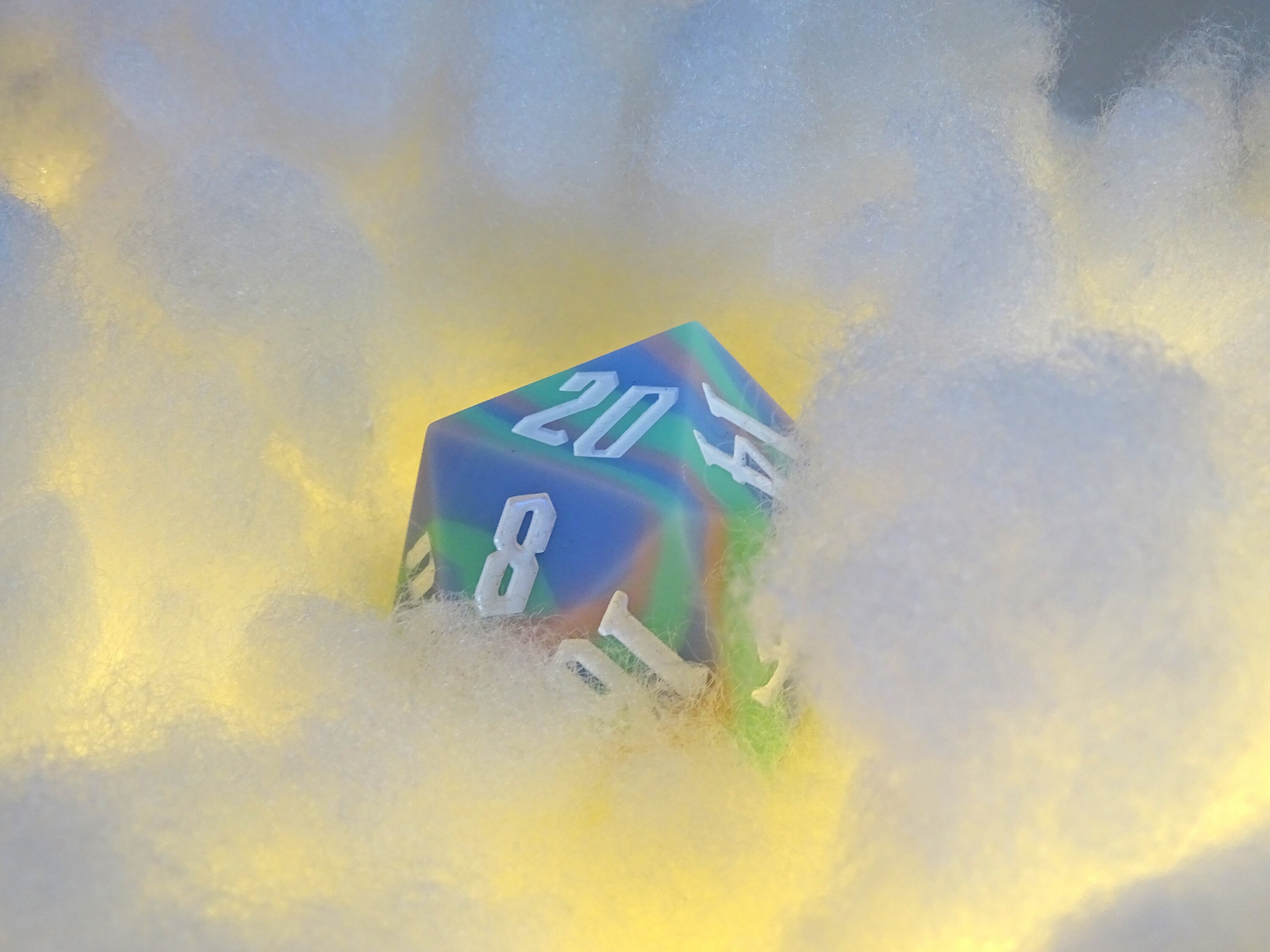 Giant Bouncy Pastel Rainbow Swirl D20 Giant Premium Silicone DND Dice ...