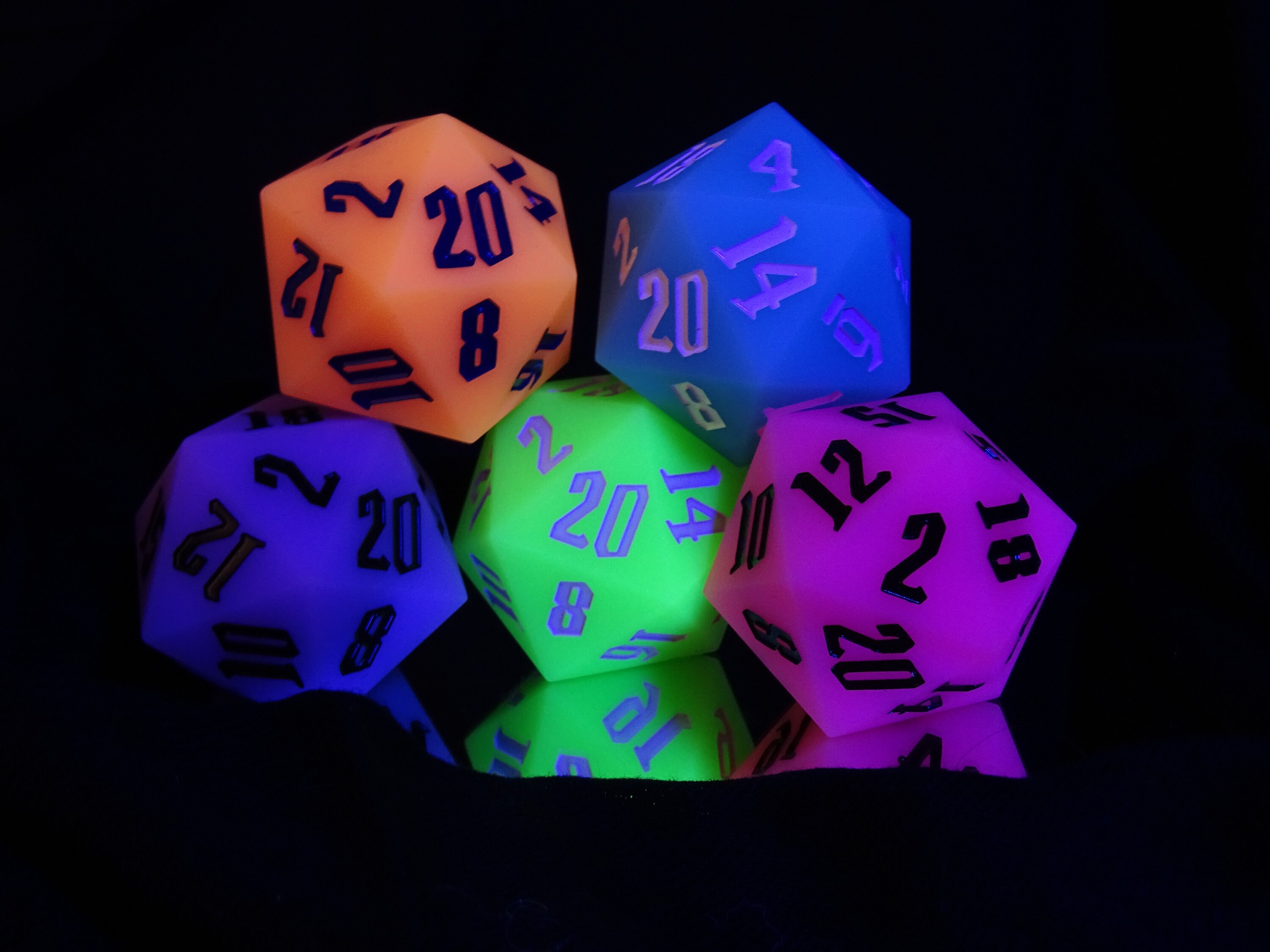 Giant Bouncy Pink Glowing Chonk D20 | Jumbo 55mm Silicone D20 Dice ...