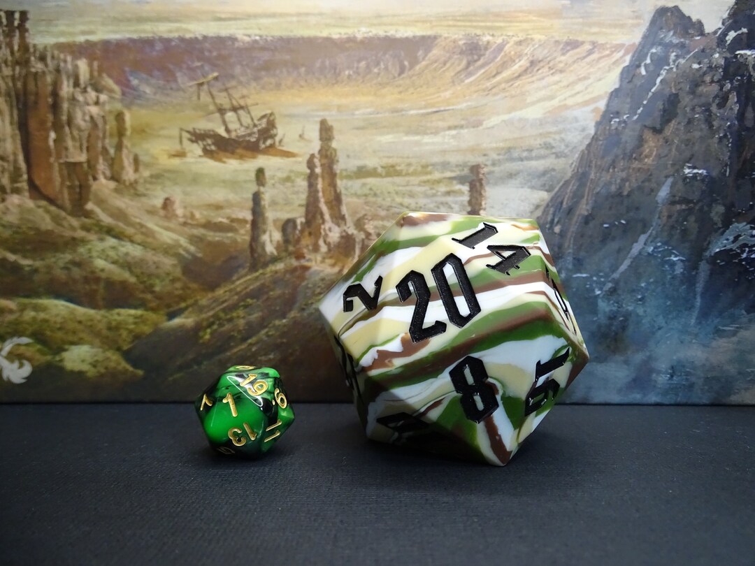 NEW Gigantic Bouncy Rogue Camo Swirl Silicone Chonk D20! Jumbo Camo ...