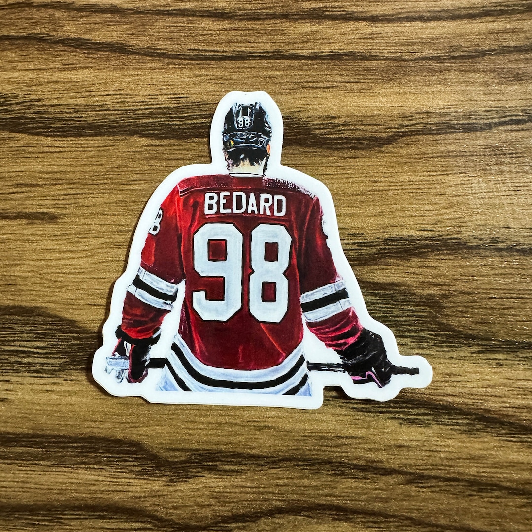 Connor Bedard Jersey Sticker, Chicago Blackhawks, Chicago Blackhawks ...