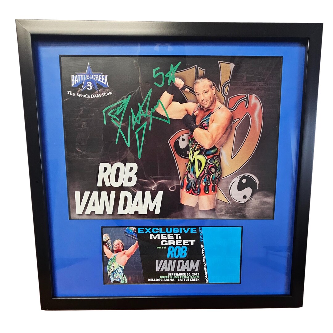 Rob Van Dam Signed Autograph Photo W/ticket Framed & Matted - Etsy