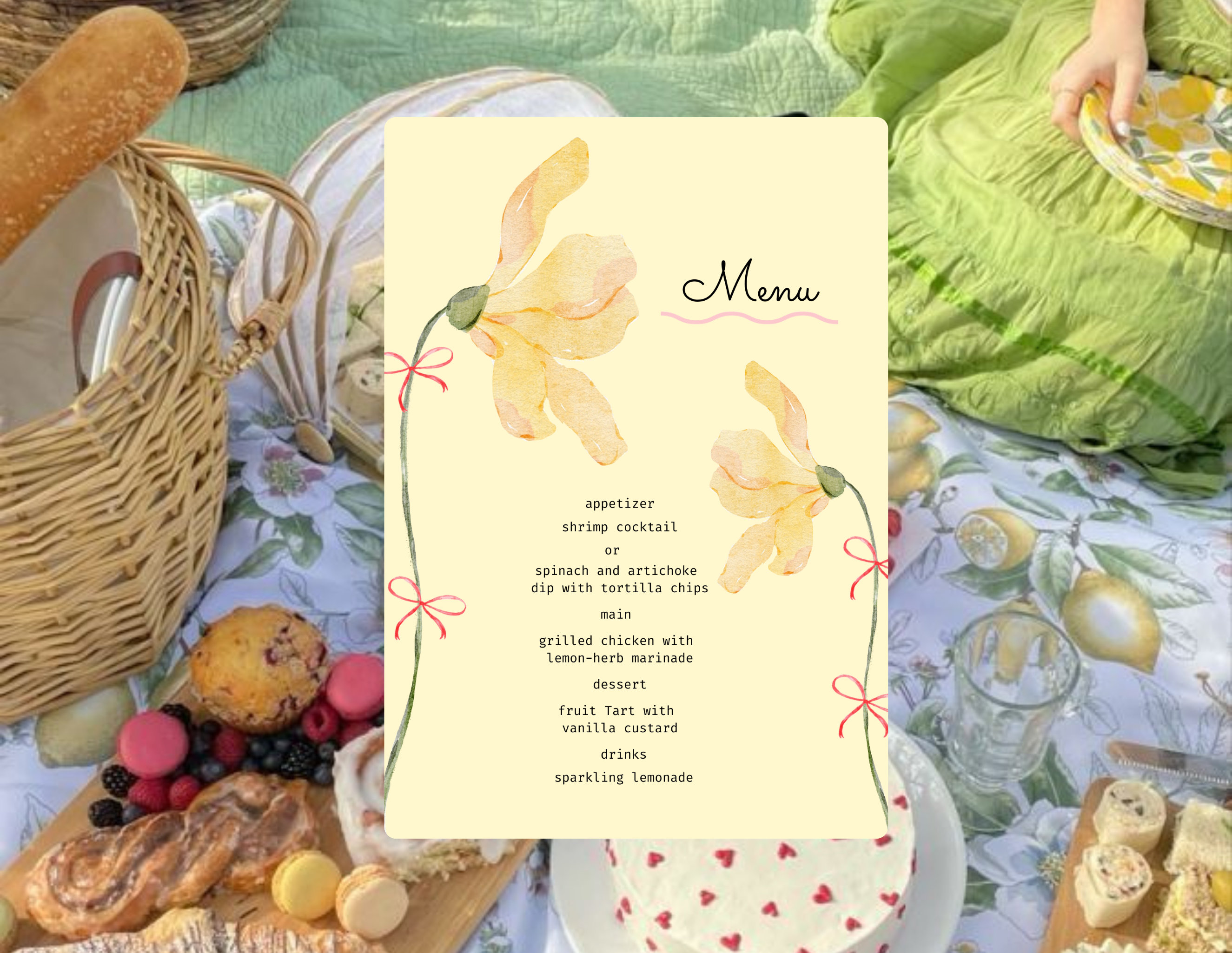 Editable Minimalist Menu Card Template Aesthetic Cute Menu Card Canva ...