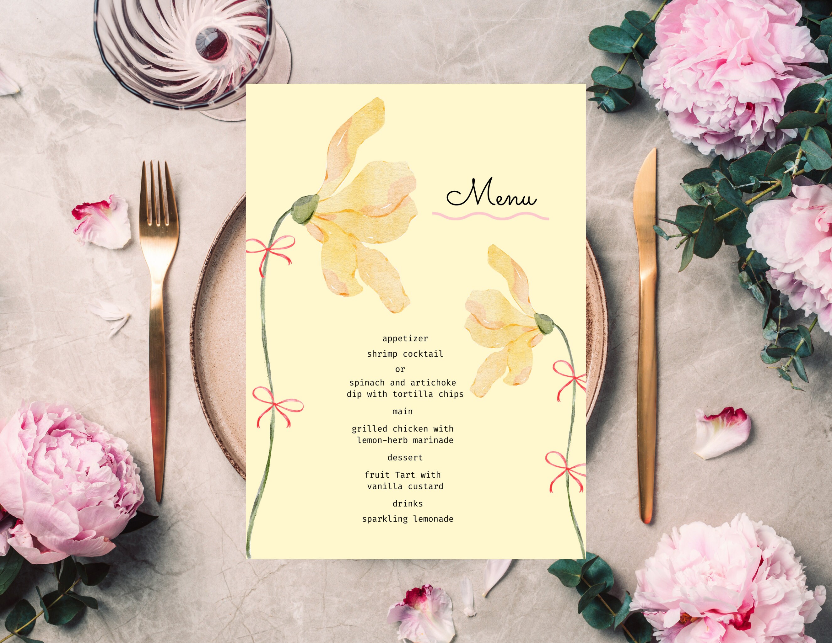 Editable Minimalist Menu Card Template Aesthetic Cute Menu Card Canva ...