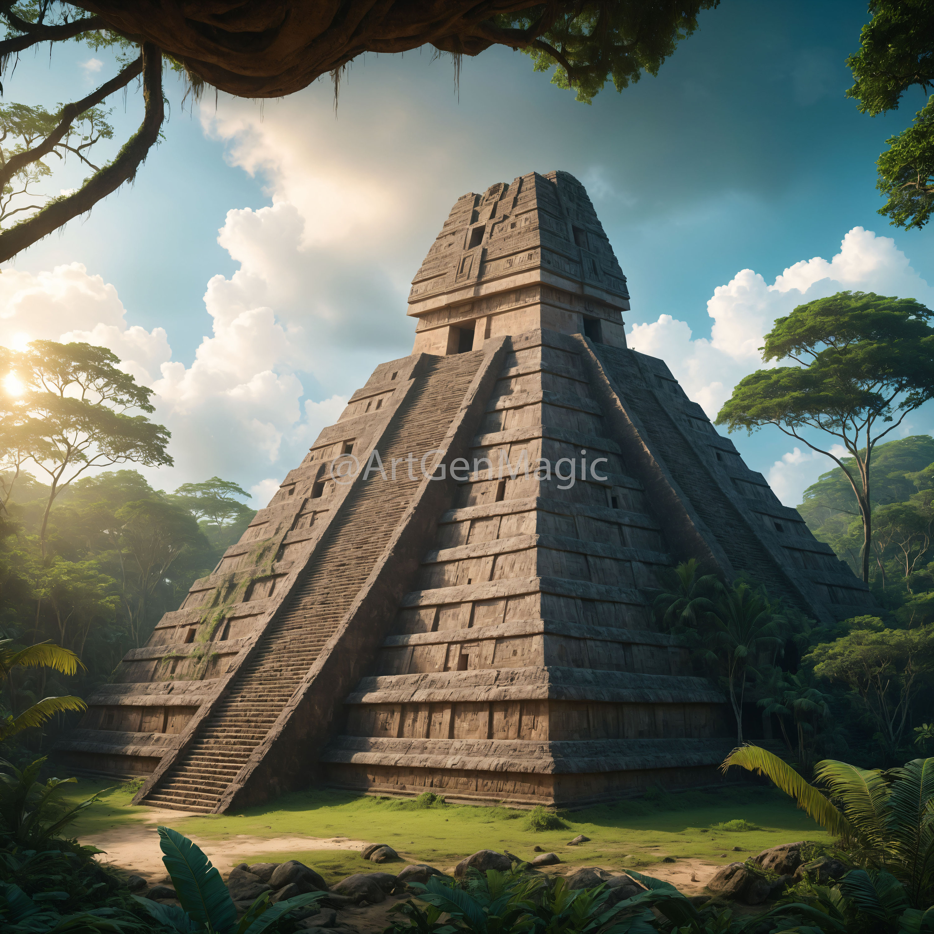 Mayan Pyramid - Digital Art, AI Generated, Wall Art, Wall Decor ...