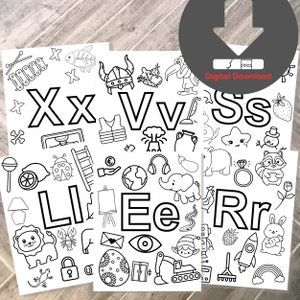 26 Printable ABC Alphabet Letters Coloring Pages Worksheets for Kids ...