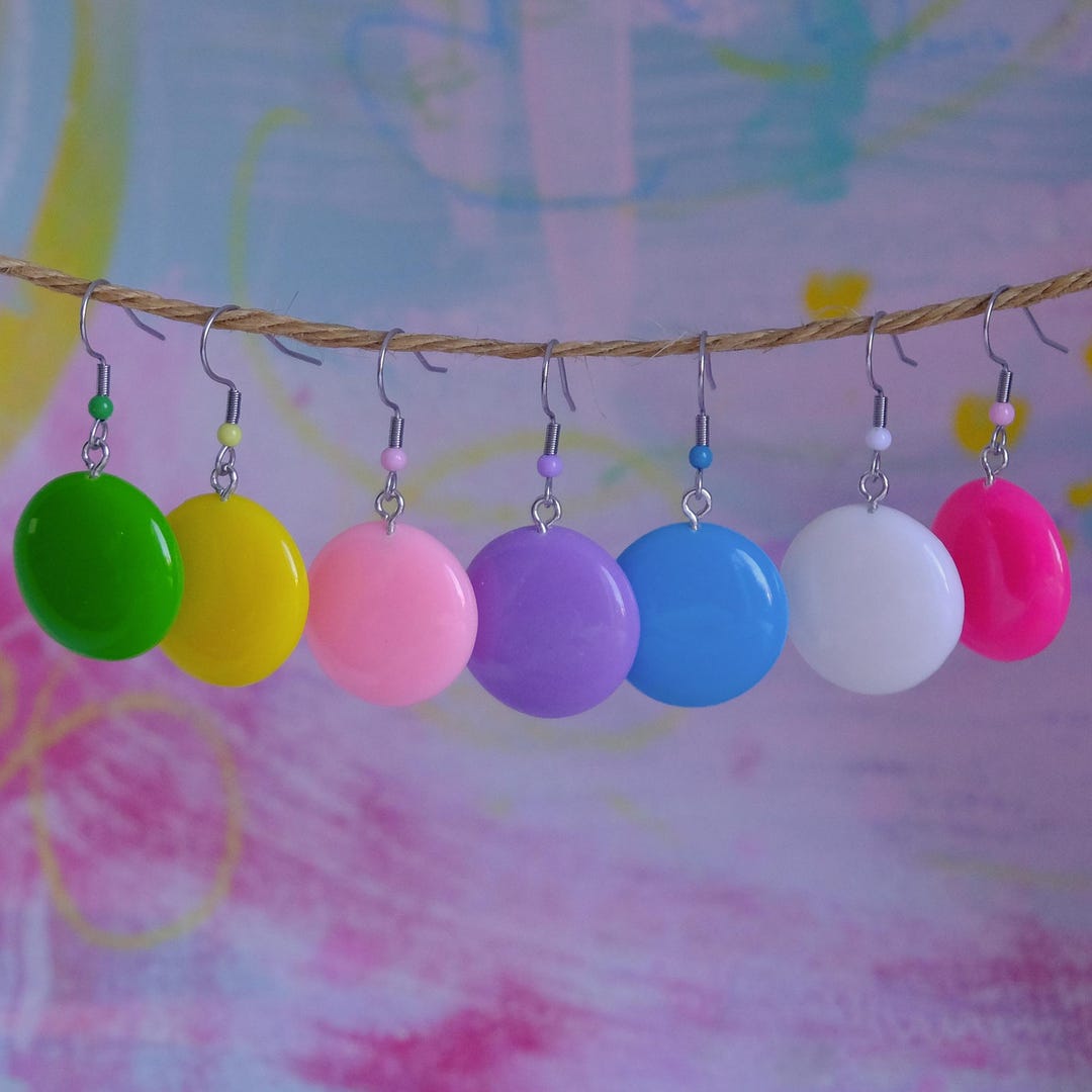 Set of 7 Simple Minimal Candy Discs Earrings - Etsy