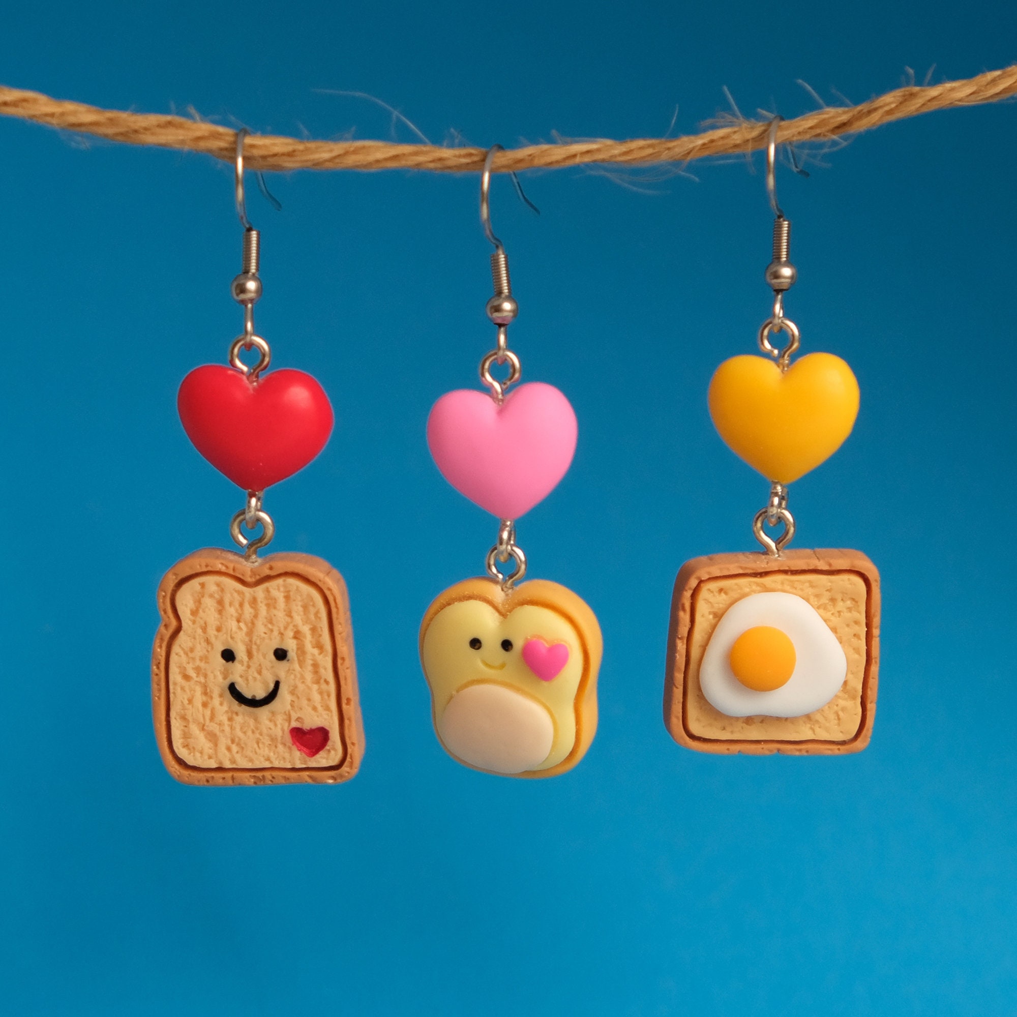 I Love Bread Earrings - Food Cute Chef - Etsy