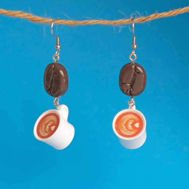 Coffee Bean Earrings - Etsy