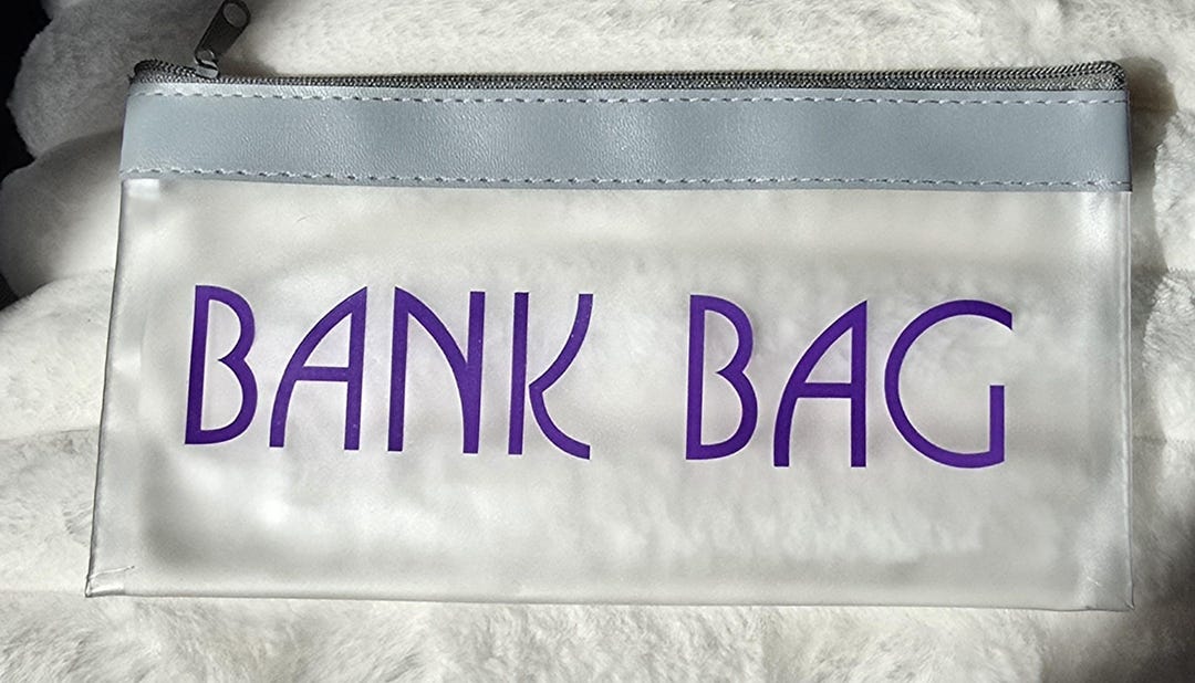 Bank Bag, Money Bag, Zip Pouch, Deposit Bag, Zip Deposit Bag, Zipper ...