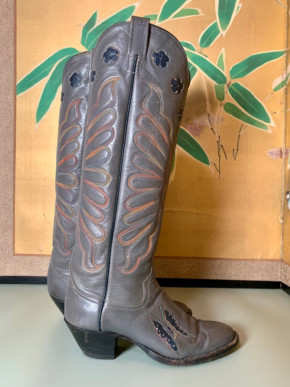 1970s Iconic CUTTER BILL Western Cowboy Boots with Bu… - Gem