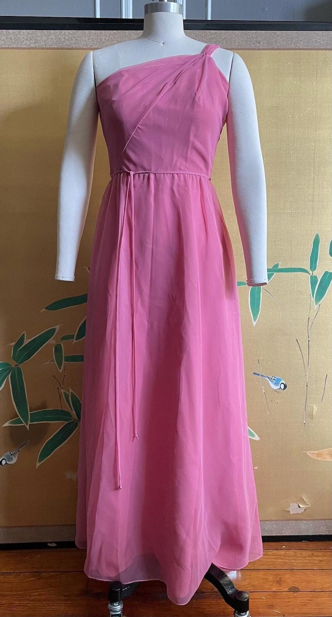 Vintage 1960s HOUSE OF BIANCHI Pink Chiffon Prom/bridesmaid Dress With ...