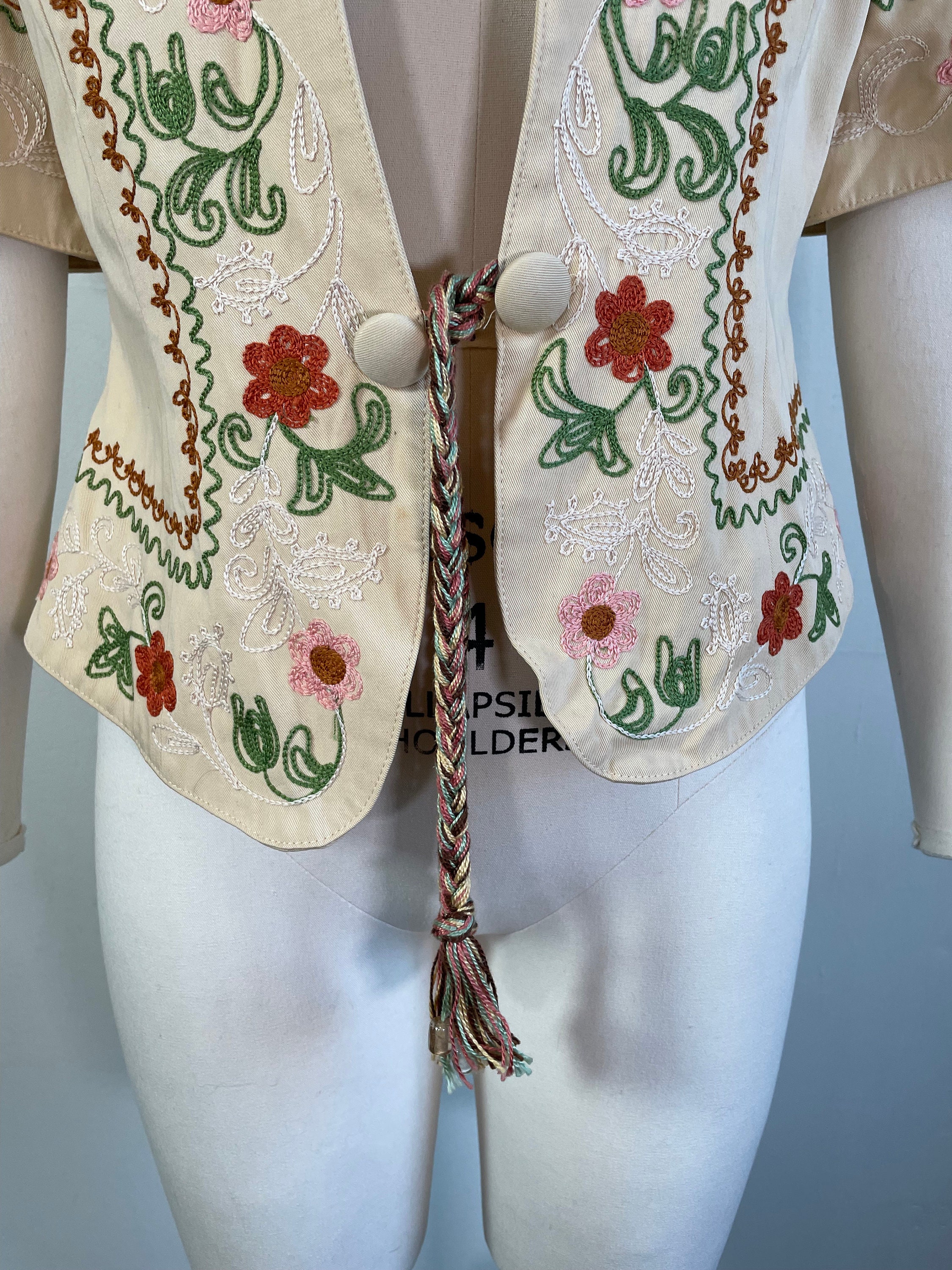 Vintage 1970s DOUBLE D RANCH WEAR Jacket Short Sleeve Embroidered Trim ...